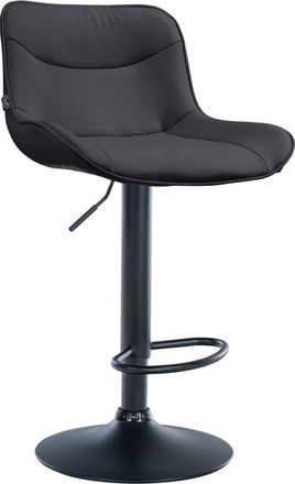 Clp Barhocker Vonore Kunstleder I Höhenverstellbar Und 360 Grad Drehbar I Mit Fußstütze Und Metallgestell I Trompetenfuß Und Bodenschoner, Farbe:schwarz, 