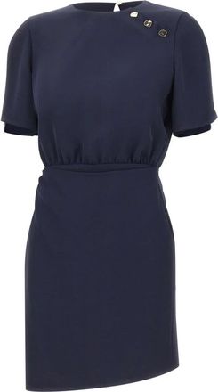 Liu Jo Femme, Robes, Bleu, Taille: 38 FR Robe Courte avec Boutons Dor&eacute;s
