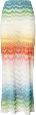 Missoni Femme, Jupes, Multicolore, Taille: 38 FR Shaded Long Skirt