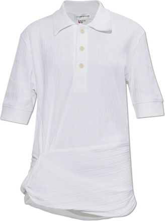 Victoria Beckham Femme, Tops, Blanc, Taille: 42 FR Twist Detail Polo Top