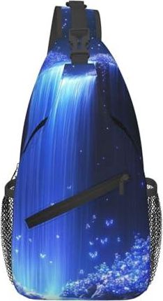 Generic Sac &agrave; dos &agrave; bandouli&egrave;re avec effets visuels 3D cascade sac &agrave; bandouli&egrave;re de voyage sac &agrave; dos &agrave; bandouli&egrave;re pour homme sac &agrave; dos de randonn&eacute;e