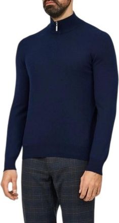 Gran Sasso Homme, Pulls, Bleu, Taille: XL Pull &agrave; demi-zip