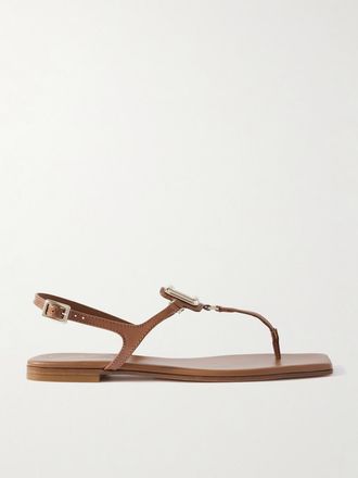 Roger Vivier Sandales En Cuir À Ornements Viv By The Sea - Marron