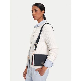 Tommy Hilfiger Handtasche Tommy Hilfiger Th Her Mini Crossover Corp AW0AW17678 Dunkelblau