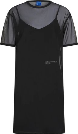 Karl Lagerfeld Jersey-Minikleid aus Mesh - Schwarz