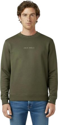 Jack Wills Sweatshirt f&uuml;r Herren, Rundhalsausschnitt, Jacquard (Blattdesign)