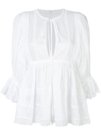 Dolce & Gabbana frill detail tunic - Blanc
