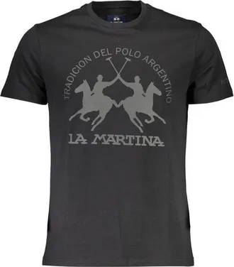 La Martina T-Shirt Elegantes Schwarzes T-Shirt f&uuml;r Herren mit Logo &