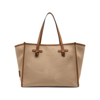 Gianni Chiarini Femme, Sacs, Brun, Taille: ONE Size Sac de magasinage en toile et cuir Ss25