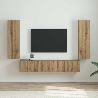 vidaXL vidaXL Meuble TV mural 2 pcs Ch&ecirc;ne artisan 30 x 31 x 100 cm