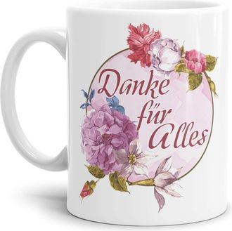Tassendruck Dankeschön-Tasse Danke für Alles Weiss - Mug/Cup/Becher/Schön