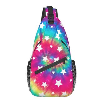 AOOEDM Tie Dye Rainbow Pattern Sling Bag, Crossbody-Rucksack, Schulter-Brusttasche für Damen Herren Outdoor-Reisen Wandern Daypack