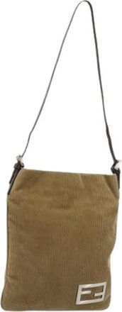 Fendi Sac bandouli&egrave;re en velours c&ocirc;tel&eacute; Pre-owned - Femme - Pre-owned - Brun - Taille: ONE Size
