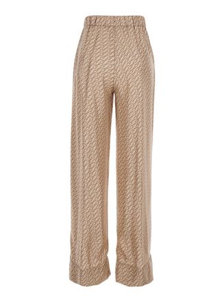 Herno Womens Pants Silk Beige Trousers