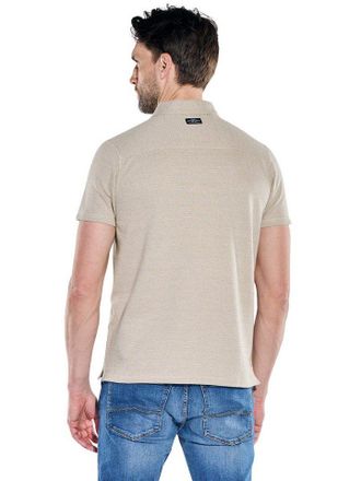Engbers Poloshirt Herren Poloshirt mit Rei&szlig;verschluss, Beige