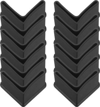 Artibetter 20 St&uuml;ck L F&ouml;rmige rutschfeste Kunststoff M&ouml;belf&uuml;&szlig;e 35mm Schwarz Stuhlbeinschoner und Bodenschutz f&uuml;r Bettgestelle Regale und M&ouml;bel