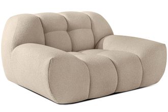 Konsimo Modernes Sitzer Sofa VENA - Stylisches Japandi Couch, Boucl&eacute;-Stoff, Komfortabel & Ergonomisch - Wohnzimmer Couch Design, Premiumqualit&auml;t aus EU. (beig