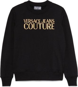 Versace Jeans Couture Sweatshirt mit Logo-Stickerei - Schwarz