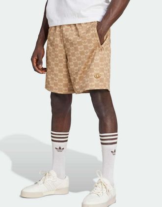 adidas Originals Short densemble coupe classique en tulle avec imprimé monogramme - Carton-Brown