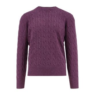 Brunello Cucinelli Cable Knit Cashmere Sweater - - Knitwear - Herren - Lila - L