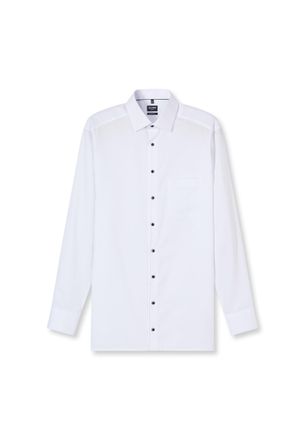 Olymp Herren Oberhemd Langarm 120584,Einfarbig,Modern Fit 20,New Kent,Weiss 00,48