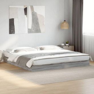 vidaXL Cadre de lit sans matelas sonoma gris 180x200 cm vidaXL