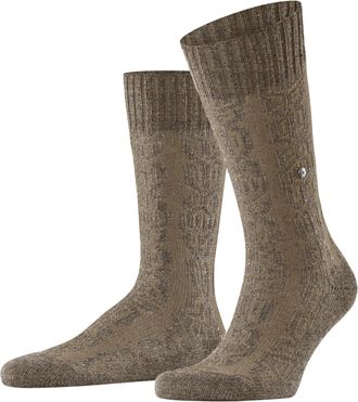 Burlington Damen Socken Rainy Boot W So Wolle Seide gemustert 1 Paar, Beige Melange 4063, 36-41