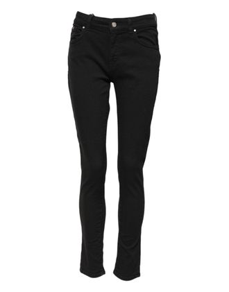 Dolce & Gabbana Womens Black Cotton Skinny Mid Waist Denim Jeans Elastane Clothing