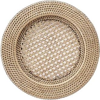 La Porcellana Bianca Botanio Bianco Platzteller, Durchmesser 32 cm, Rattan