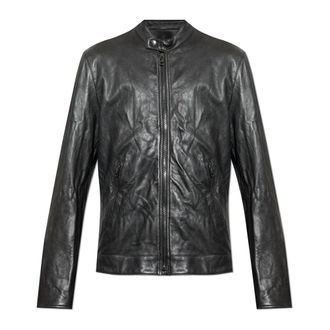 Dolce & Gabbana Lederjacke mit Stehkragen - - Jackets - Herren - Schwarzk - L