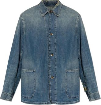 Maison Margiela Homme, Chemises, Bleu, Taille: L Chemise en denim &agrave; effet vieilli