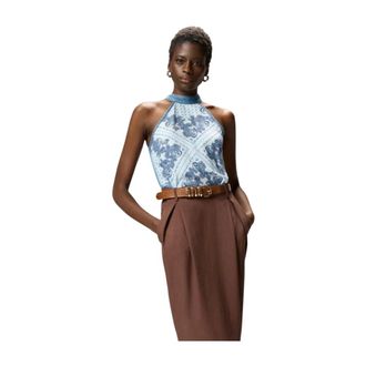 Pinko Pinko, Femme, Blouses et Chemises, Bleu, Taille: 36 FR Zingarella Top