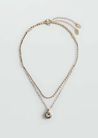 Mango Collier double combin&eacute; or - Femme - Taille unique - MANGO