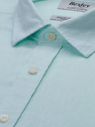 Bexley Silbert - Chemise homme chambray vert p&acirc;le