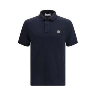 Stone Island Homme, Tops, Bleu, Taille: L Polo en coton au design classique