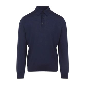 Ermenegildo Zegna Cashmere and Silk Polo Shirt - - Knitwear - Herren - Blau - XL