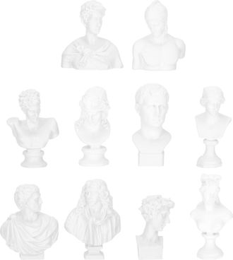 Amosfun 10st&uuml;cke Teiliges Resin Figurenset Miniatur Gipskopf Modelle Skizzenfigur F&uuml;r Kunst Realistische Statue Leichtes Desktop-deko Zubeh&ouml;r F&uuml;r DIY Basteln 