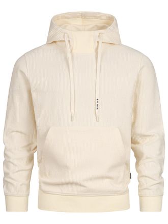 Indicode Herren INJody Sweatshirt mit Kapuze aus Baumwoll-Mix | Hoodie Kapuzenpullover White Asparagus, XXL