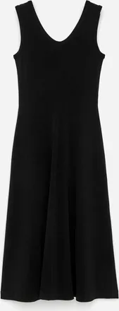 Arket Geripptes Jerseykleid -Schwarz