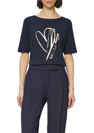 s.Oliver T-Shirt aus Baumwollmix mit Metallic-Print