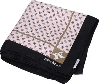 Max Mara Striped Silk Foulard Scarf - Pink
