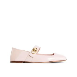 Valentino Garavani Low-Top Sneaker - Valentino Mary-Jane Ballerina Flats - Gr. 37,5 (EU) - in Rosa - f&uuml;r Damen