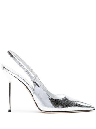 PARIS TEXAS Lidia Pumps im Metallic-Look 115mm - Silber