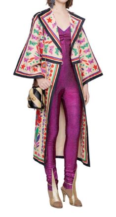 Gucci Pre Fall 19 Runway Purple Crystal Catsuit Size XXL