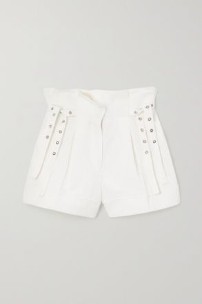 3.1 Phillip Lim Short En Coton Et Lin Mélangés À OEillets - Blanc