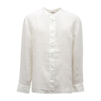 Paolo Pecora Leinen Koreanisches Hemd Modell 24Ec1M0G0713619 - - Shirts - Herren - Wei&szlig; - 2XL