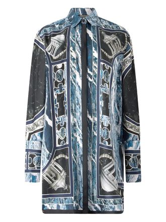 Roberto Cavalli chemise en soie - Bleu