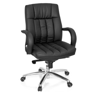 hjh OFFICE 724250 Chefsessel XXL G 100 Kunstleder schwarz Drehstuhl Schwerlaststuhl 150kg Schreibtischstuhl