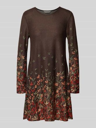 Apricot Minikleid mit Rundhalsausschnitt