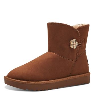 Marco Tozzi Damen Stiefeletten ohne Absatz Boots Gefüttert, Braun (Nut), 36